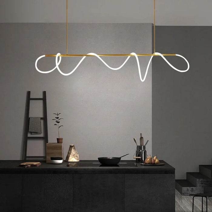 Wavy LED strips dining chandelier | SHAGHAF HOME
