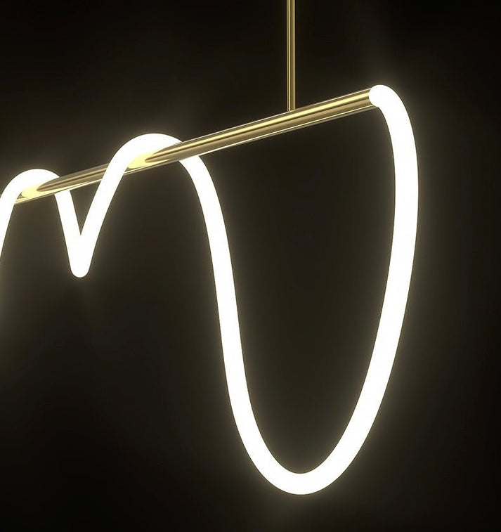 Wavy LED strips dining chandelier – SHAGHAF HOME