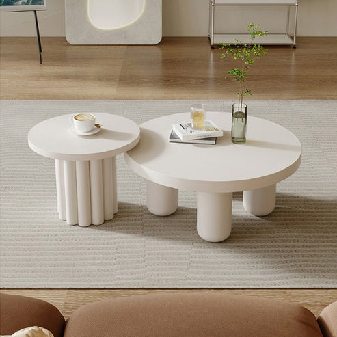 Bohemian style wood coffee table set ( 2 tables ) – SHAGHAF HOME