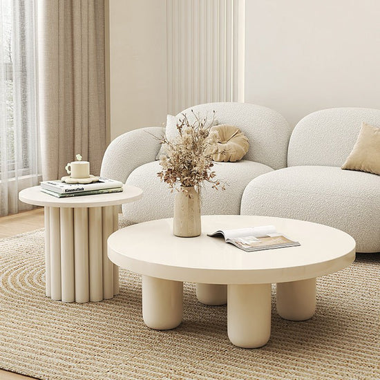 Bohemian style wood coffee table set ( 2 tables ) – SHAGHAF HOME