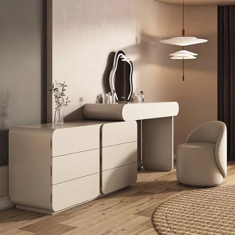 Creamy white Large cabinet dressing table Vanity with drawers Full set ...