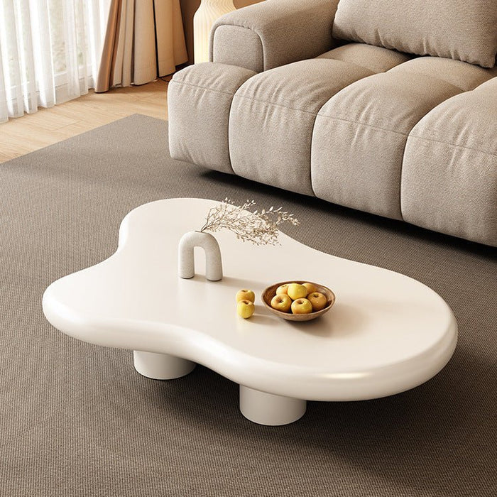 Irregular shape Curved cloud shape coffee table white | SHAGHAF HOME